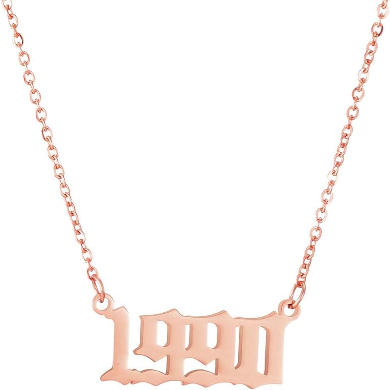 Birth Years Necklace,Initial Year Number Pendant Necklace Birthday Gift ...