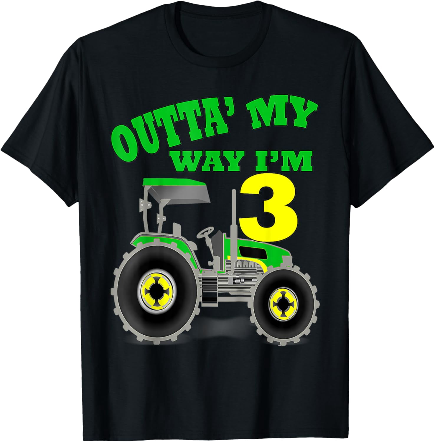 Birthday 3 Year Old Tractor Third Party Gift 3rd Theme Farm T-Shirt-4XL ...