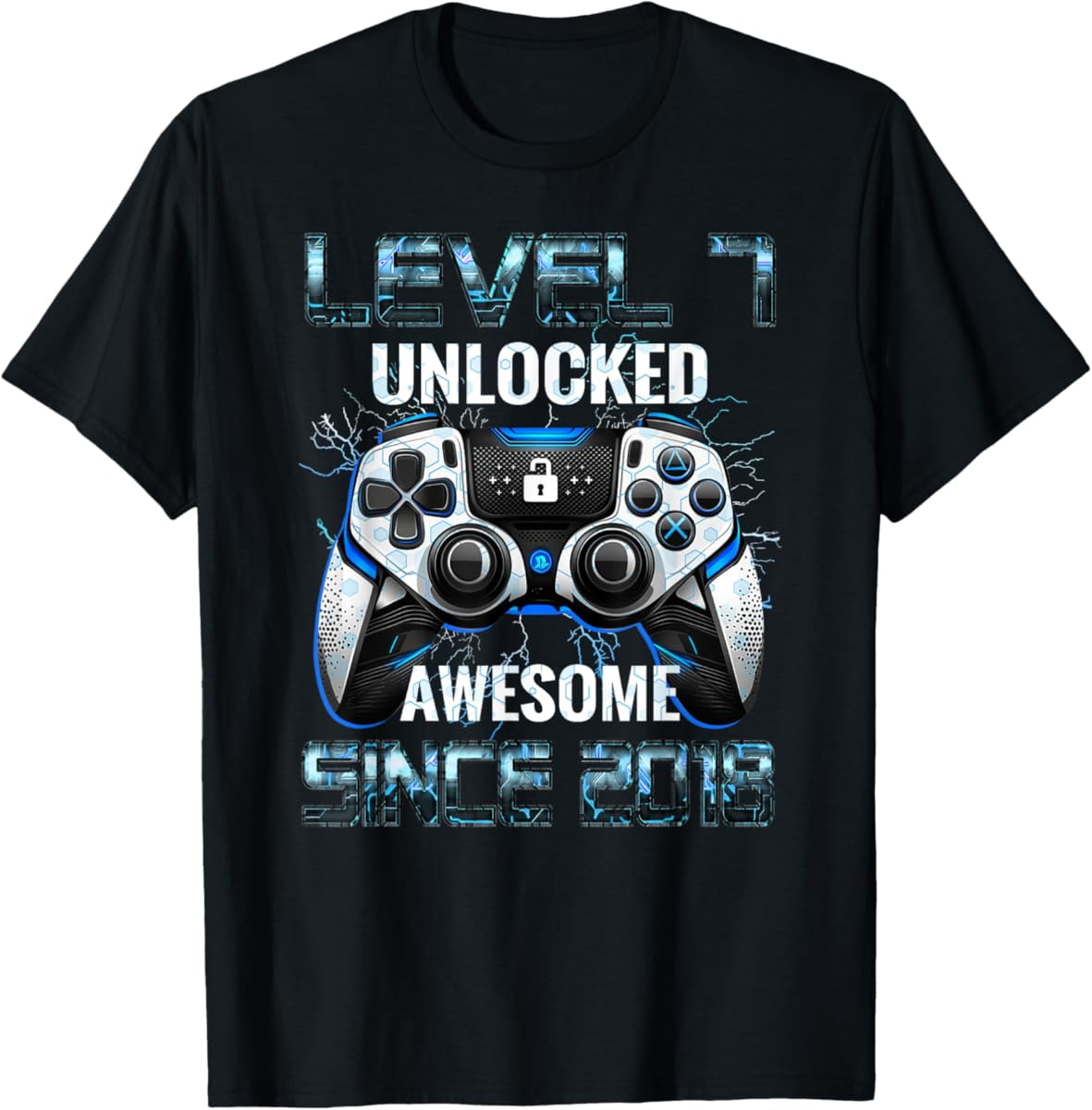 Birthday 7 Time To Level Up 7Th Birthday Gamer Unisex Men Women T-Shirt ...
