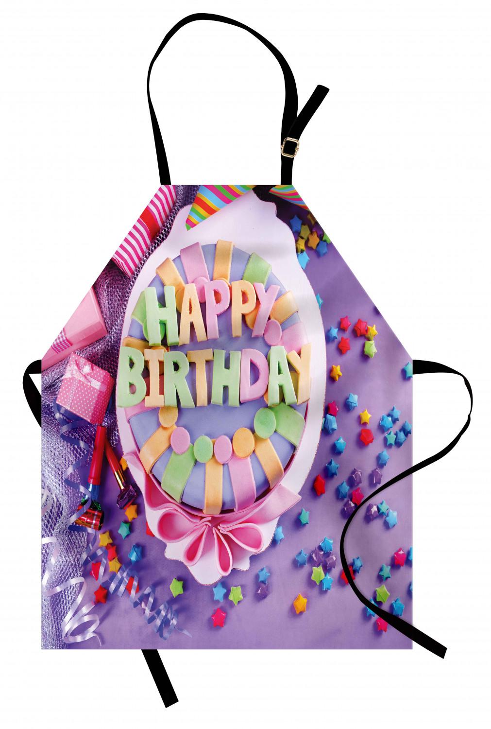 Birthday Apron Delicious Birthday Cake on a Table with Stars and ...