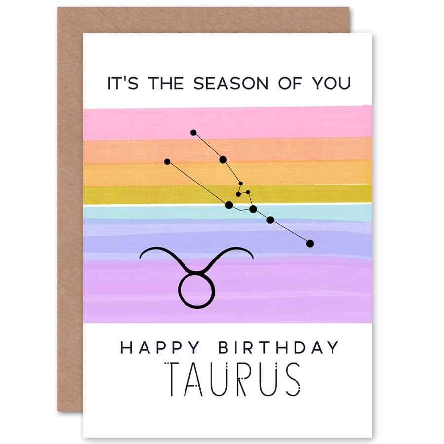 Birthday Astrology Taurus Zodiac Sign Greetings Card Plus Envelope ...