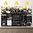 Birthday Backdrop Decorations for Men Women, Black Gold Silver Balloons ...