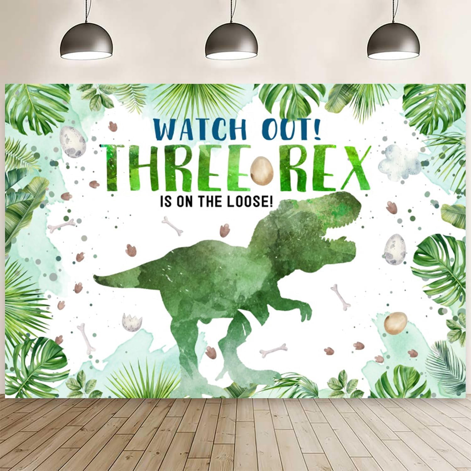 Birthday Backdrop Dinosaur Three Years Boy Birthdays Photography ...