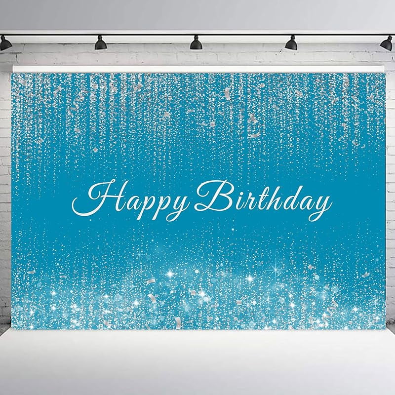 Birthday Backdrop for Photoshoot Silver Shiny Photo Backdrop for Women ...