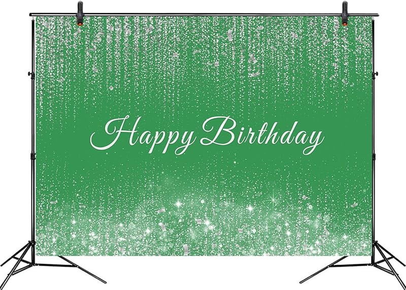 Birthday Backdrop for Photoshoot Silver Shiny Photo Backdrop for Women ...