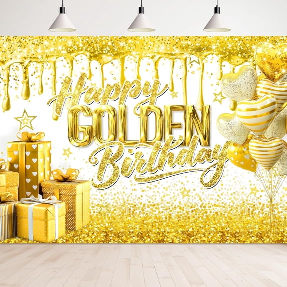 Birthday Backdrop for Girls Women Diamonds Modern Happy Birthday ...