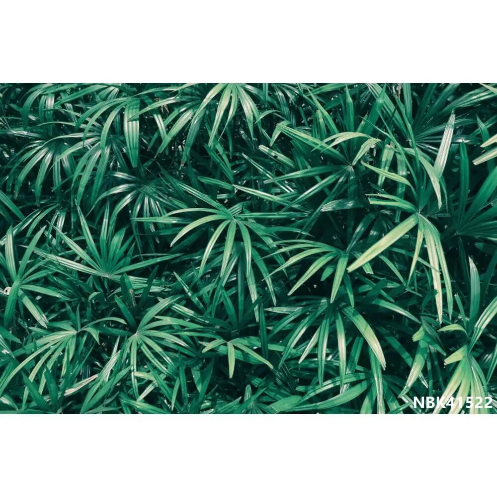 Birthday Backdrops Jungle Party Green Grass Leaves Baby Shower ...