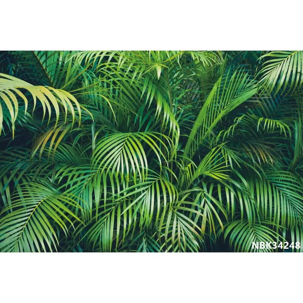 Birthday Backdrops Jungle Party Green Grass Leaves Baby Shower ...