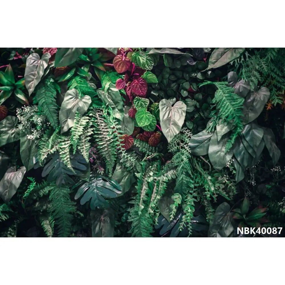 Birthday Backdrops Jungle Party Green Grass Leaves Baby Shower ...