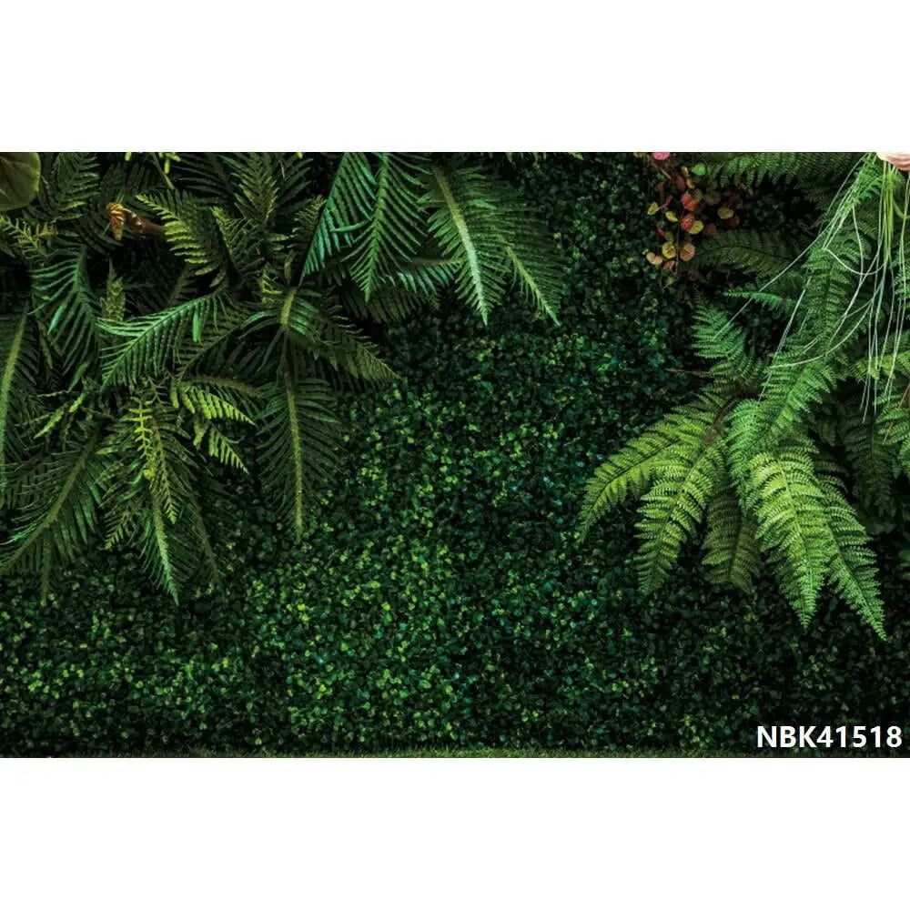 Birthday Backdrops Jungle Party Green Grass Leaves Baby Shower ...