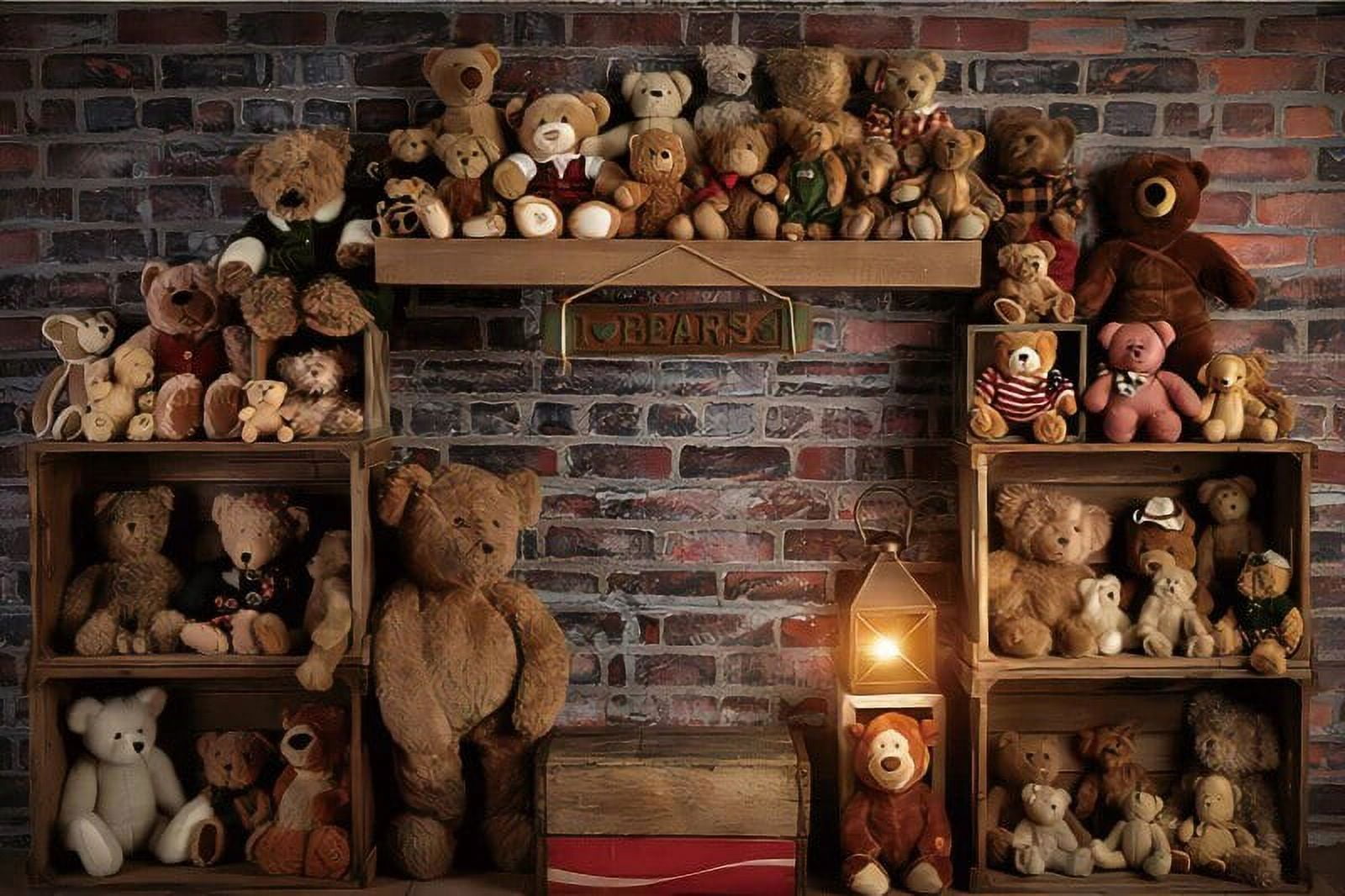 Birthday Backdrops Pink Balloons Flowers Stars Fireplace Baby Portrait ...