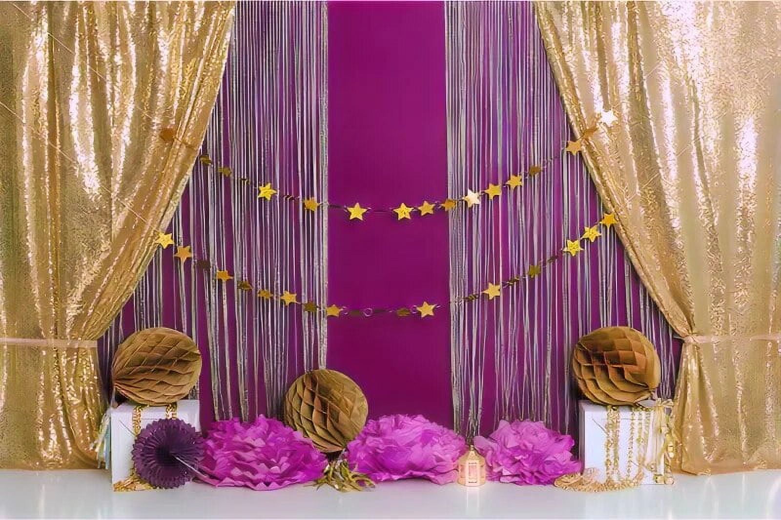 Birthday Backdrops Pink Balloons Flowers Stars Fireplace Baby Portrait ...