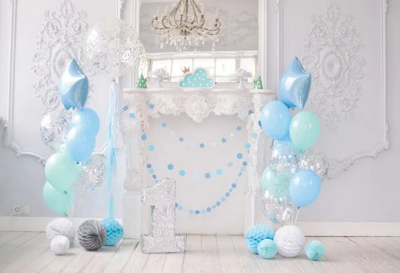 Birthday Backdrops Pink Blue Curtain Candy Lollipop Donut Ice Cream ...