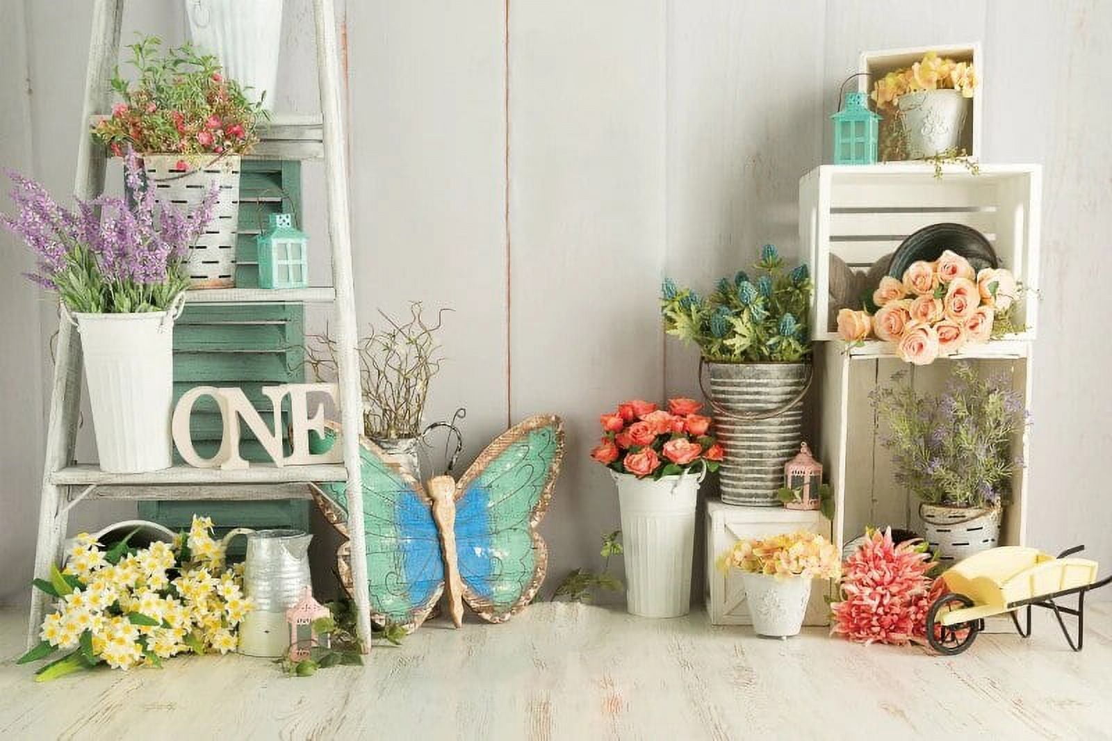 Birthday Backdrops Pink Blue Curtain Candy Lollipop Donut Ice Cream ...