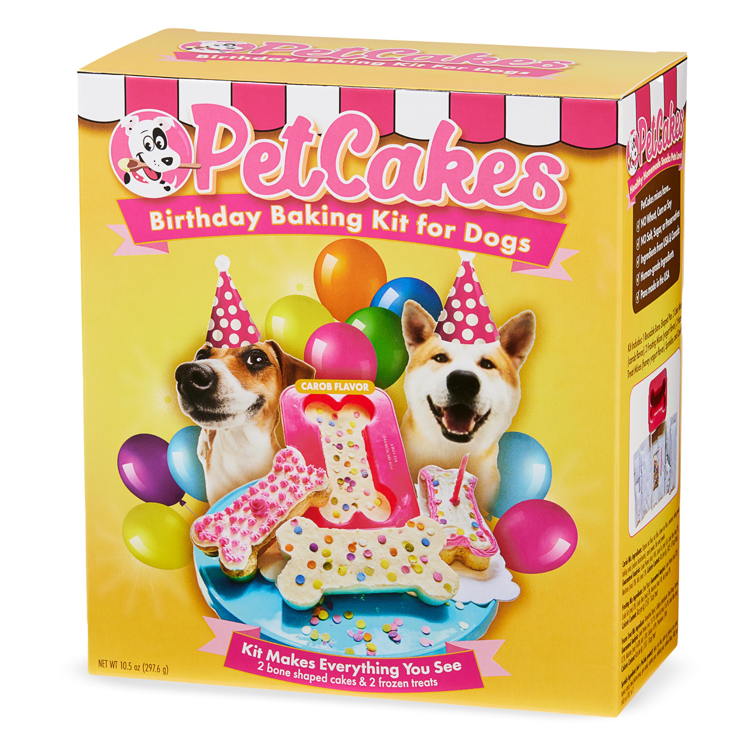 Birthday Baking Kit For Dogs - Makes 2 Frosted Bone Shaped Cakes & 2 ...