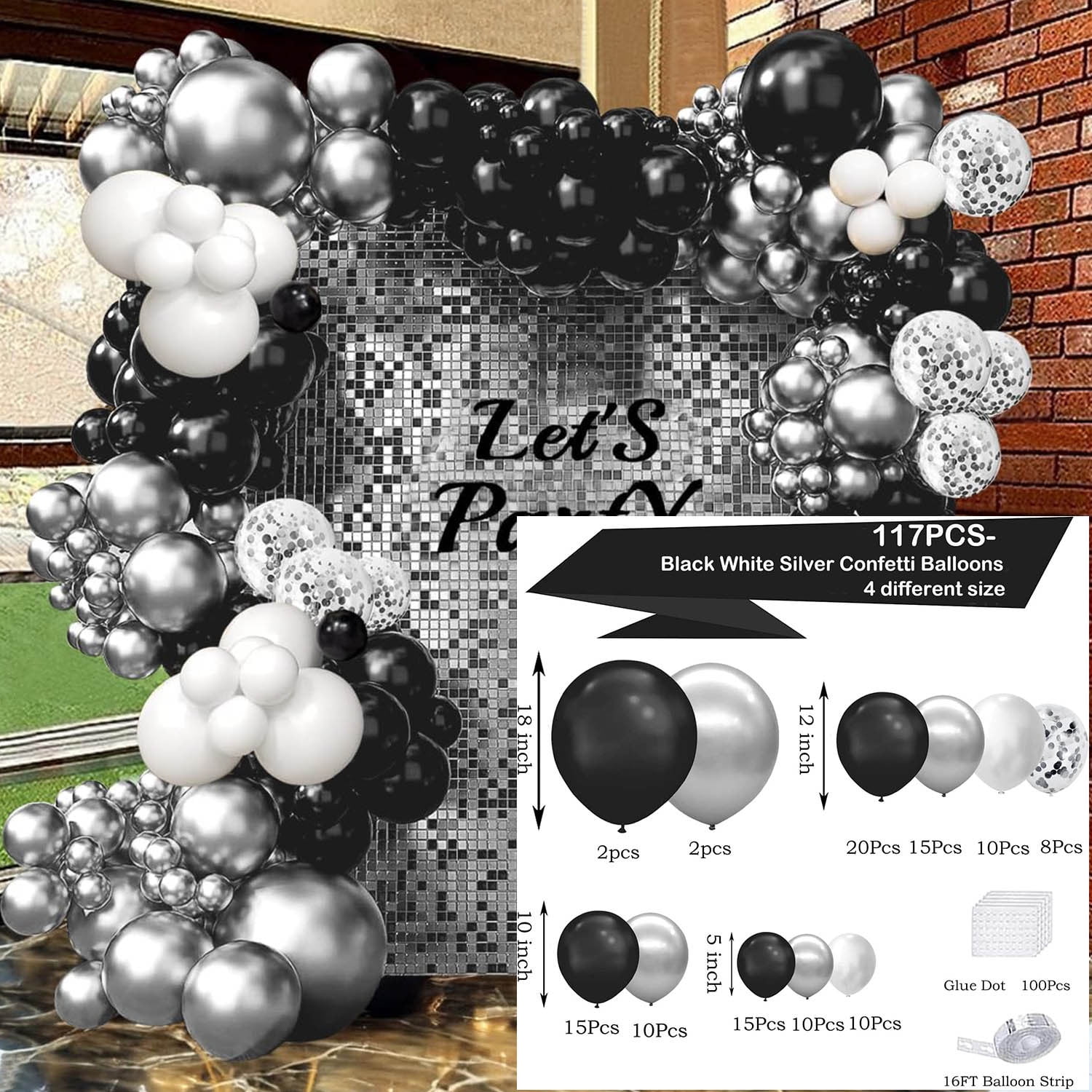 Birthday Balloon Chain Garland Set Anniversary Anniversary Party Layout ...