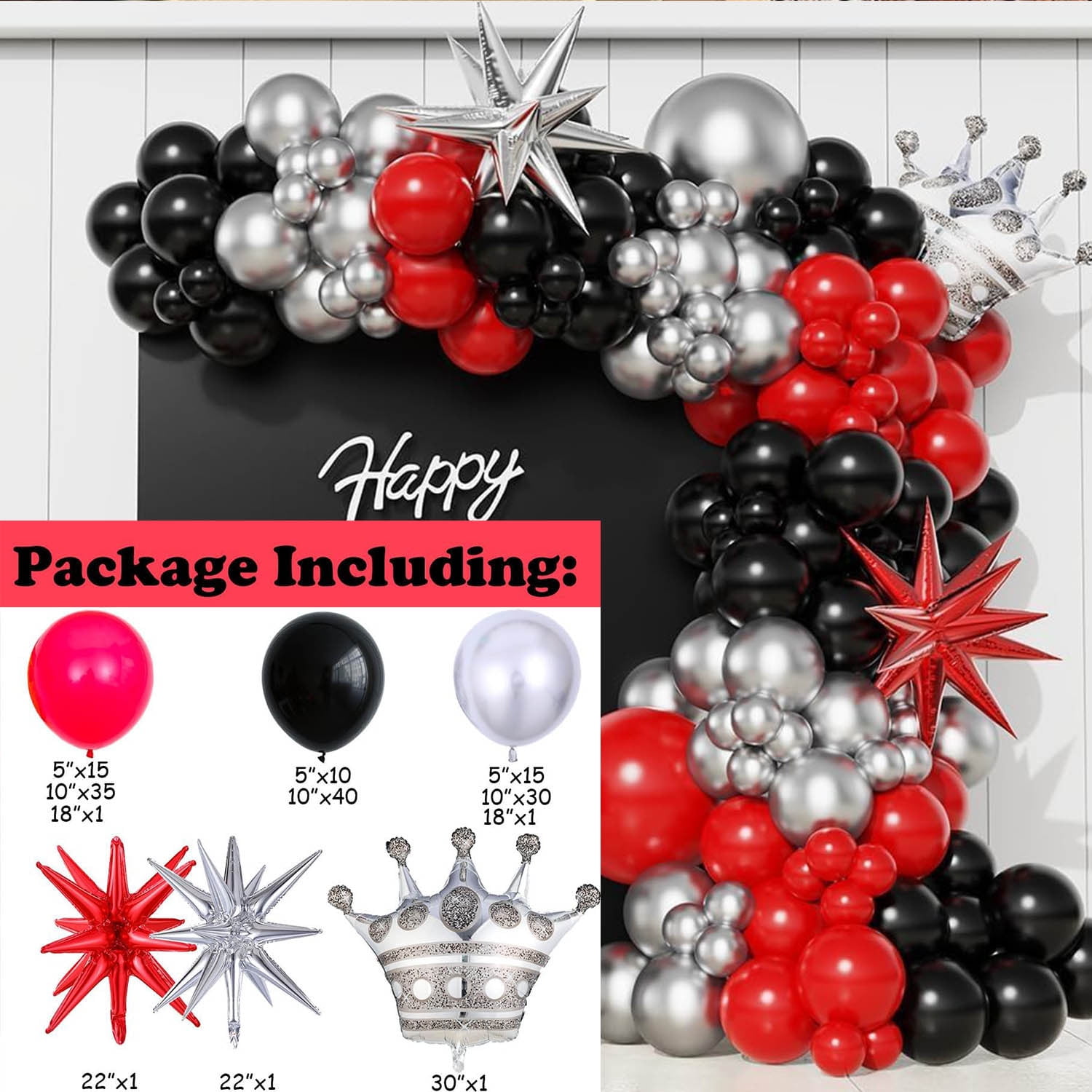 Birthday Balloon Chain Garland Set Anniversary Anniversary Party Layout ...
