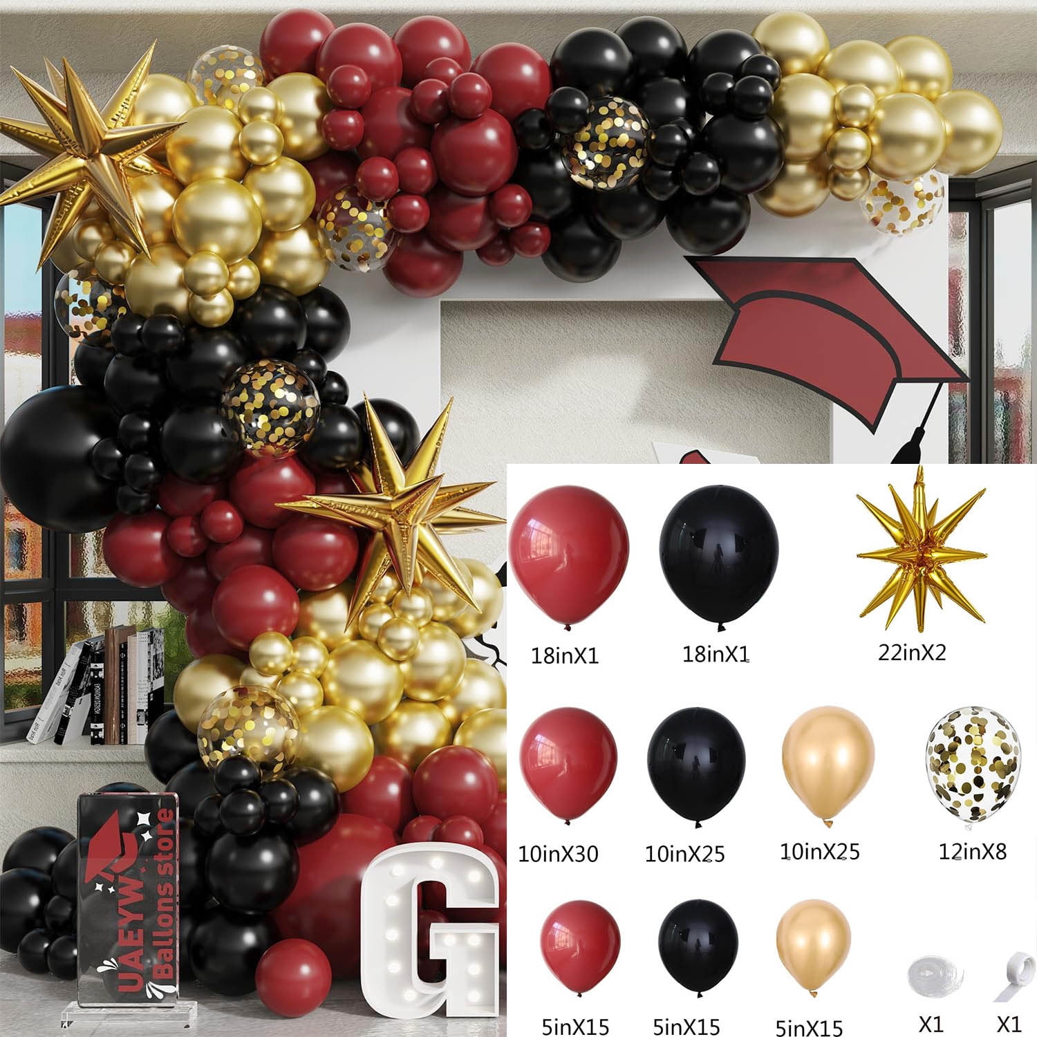 Birthday Balloon Chain Garland Set Anniversary Anniversary Party Layout ...