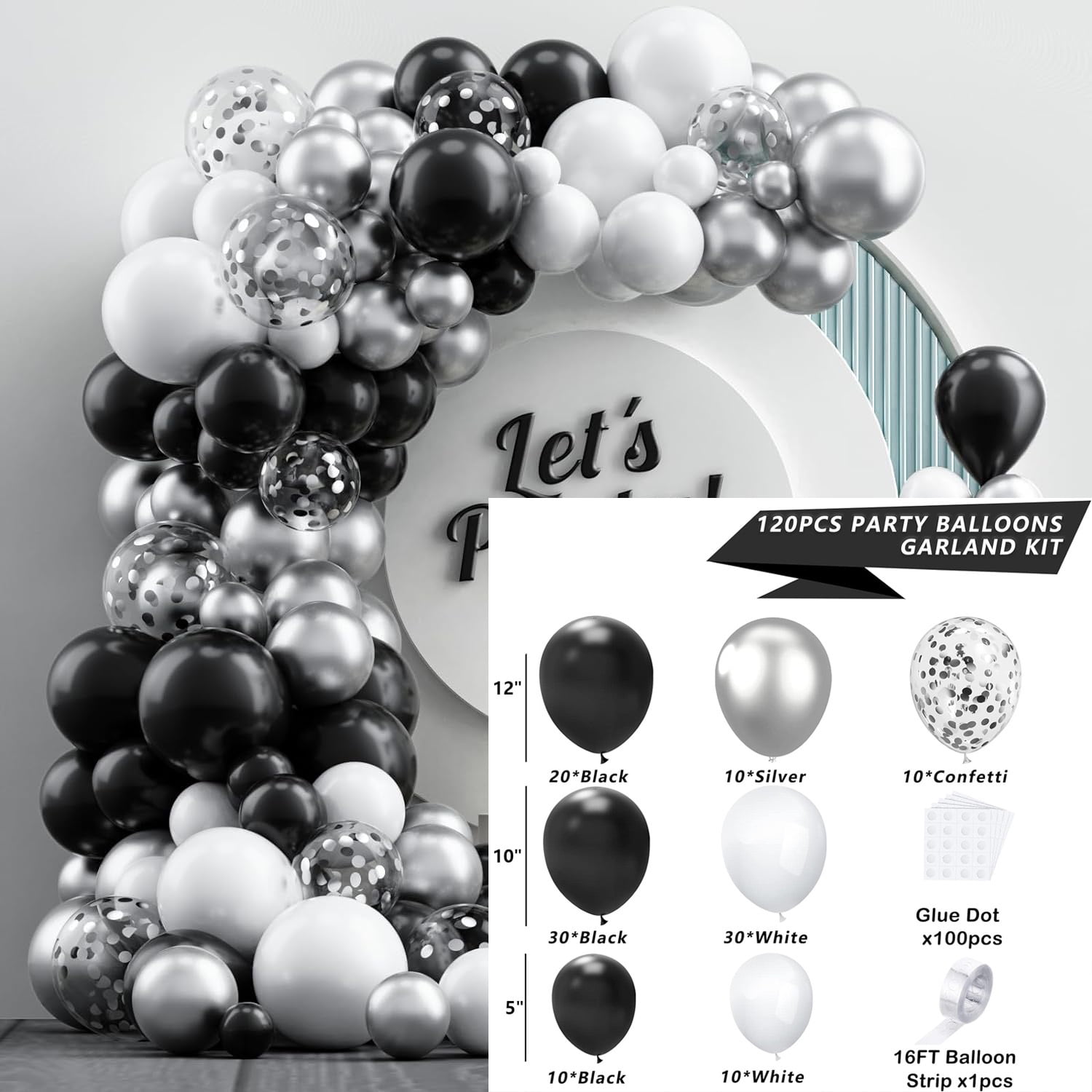 Birthday Balloon Chain Garland Set Anniversary Anniversary Party Layout ...