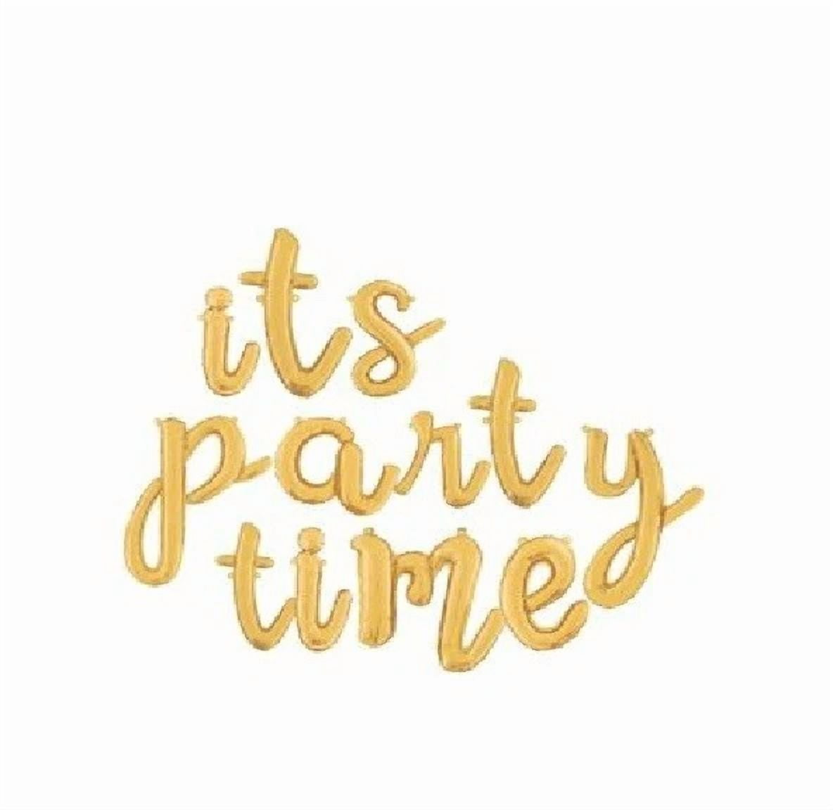 Birthday Balloon Letter Foil Cursive Its Party Time Banner Party ...