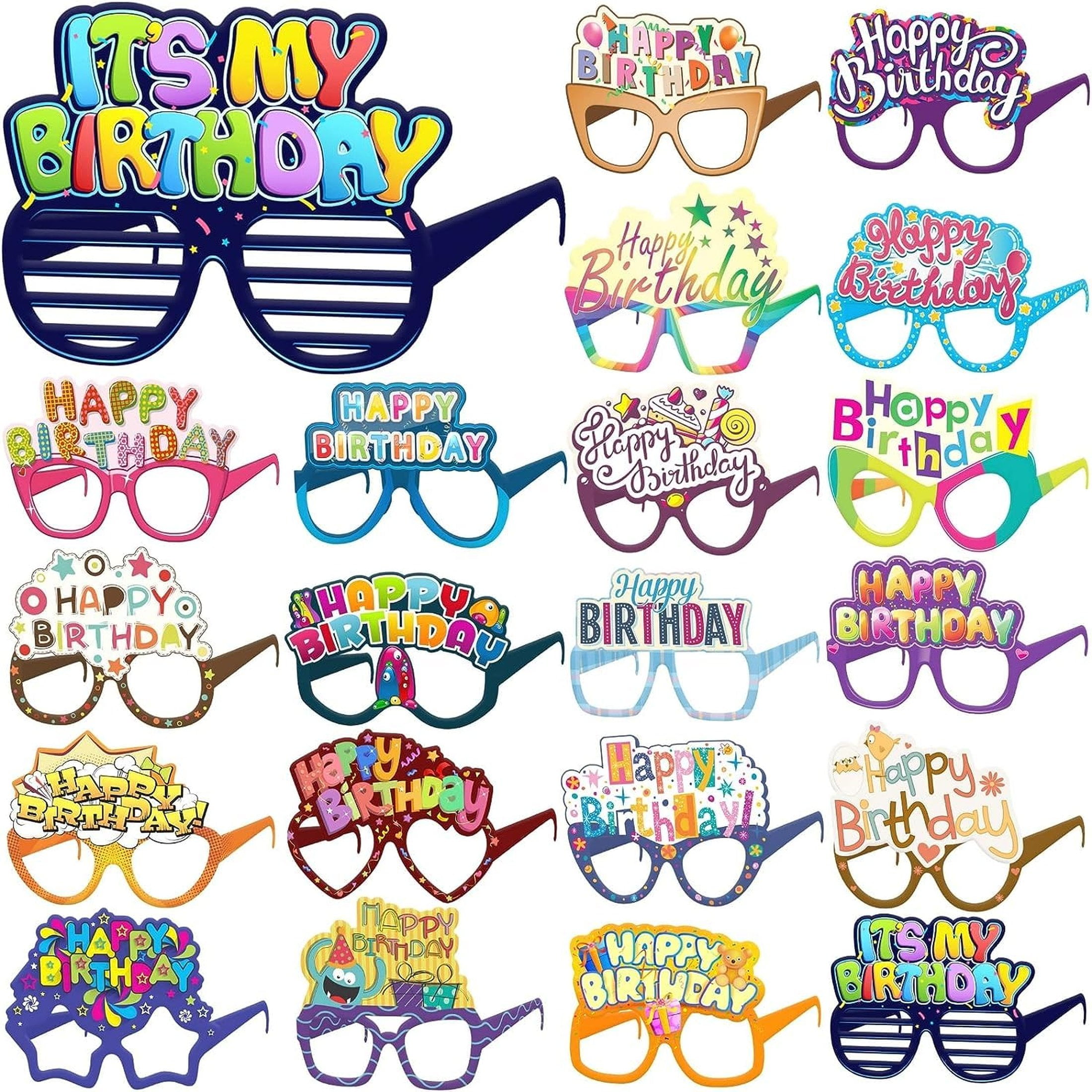 Birthday Bash Photo Props Set - 20 Fun and Whimsical Accessories for ...
