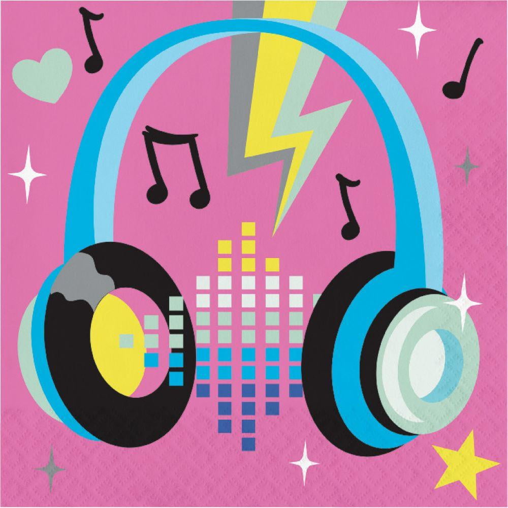 Birthday Beats Disco Party Headphone Napkins, 48 ct - Walmart.com