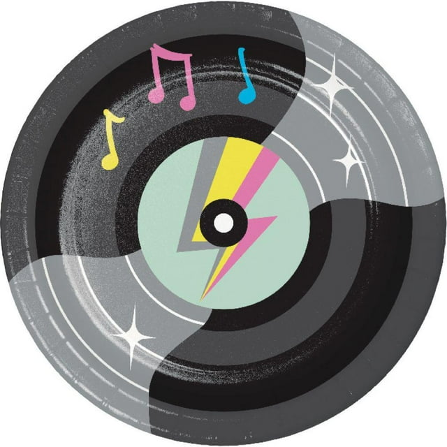 Birthday Beats Disco Party Vinyl Record Assorted Dessert Plates, 24 ct ...