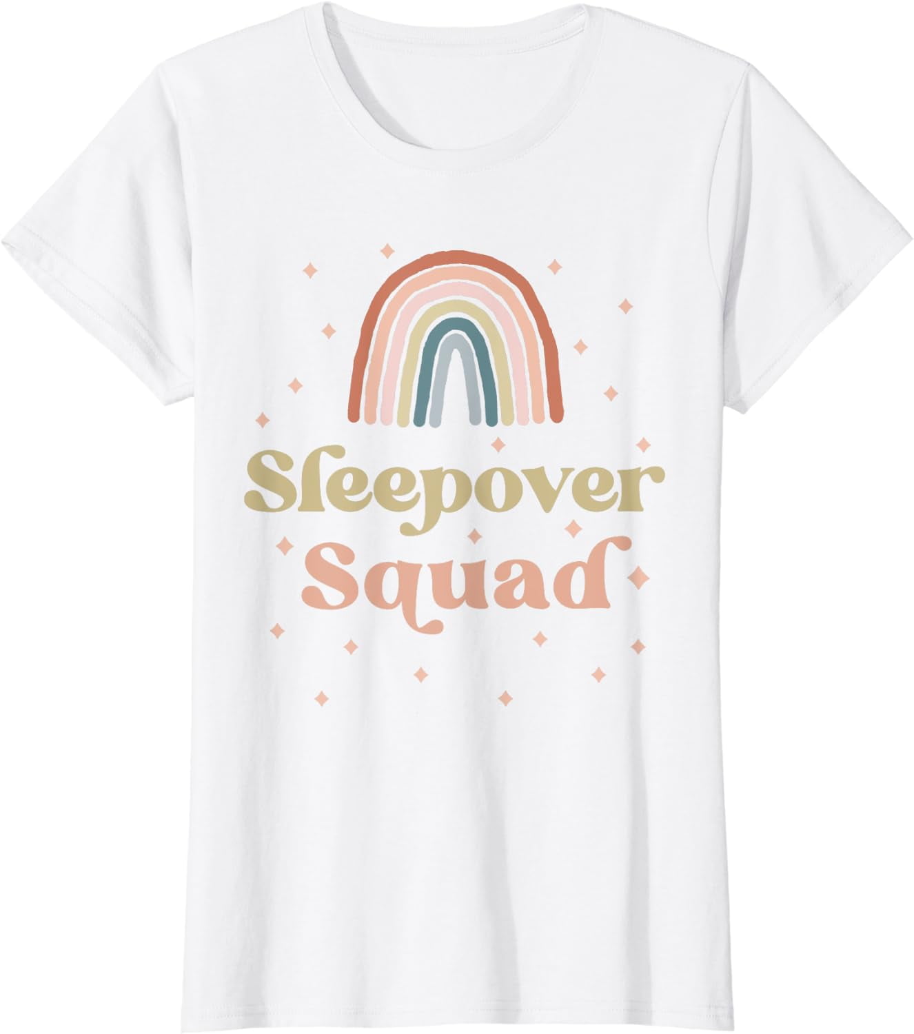 Birthday Boho Rainbow Sleepover Squad Pajamas for Girls T-Shirt ...