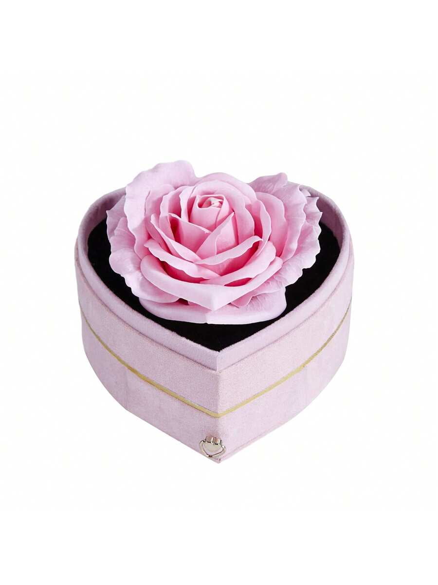 Birthday Box For Valentine's Day Artificial Flowers Transparent Ring ...