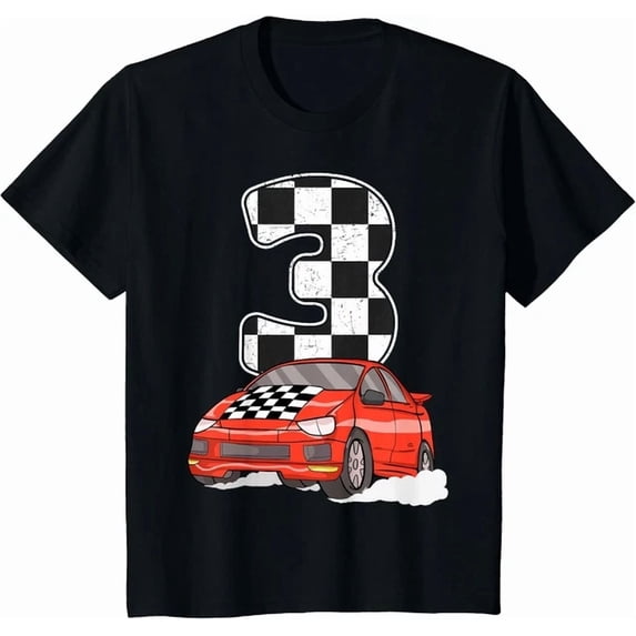 Birthday Boy 3 Three Race Car 3Rd Birthday Racing Car Gift Unisex T ...