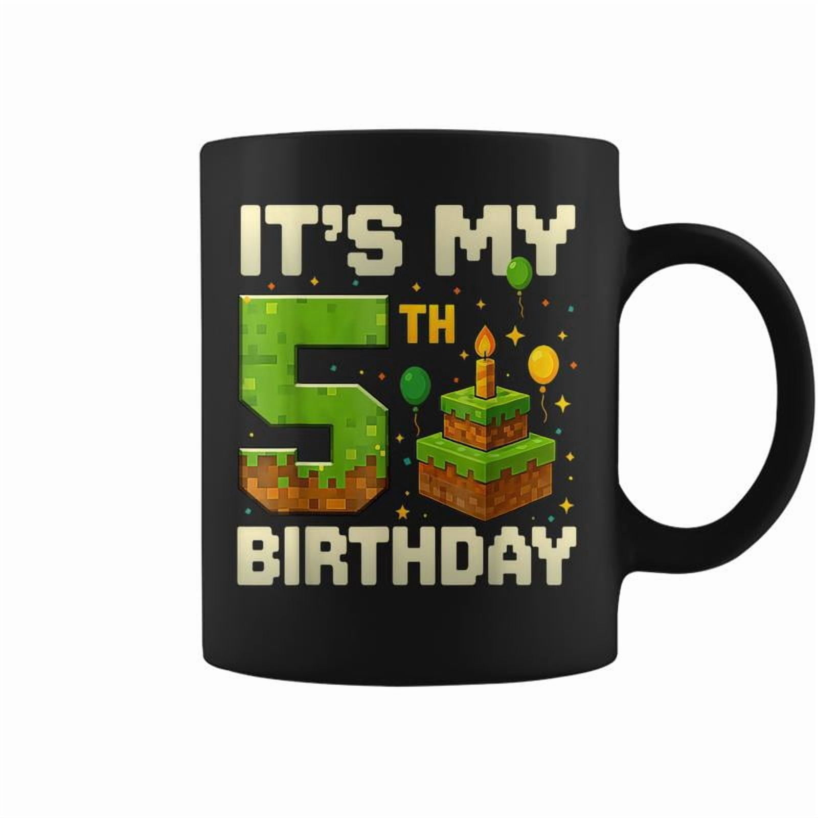 Birthday Boy 5 Years Its My 5Th Birthday Game Video Pixel Coffee Mugs ...