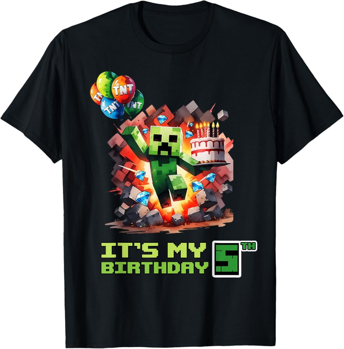 Birthday Boy 5Th Birthday I'M 5 Year Old Gamer Number Vintage T-Shirt ...