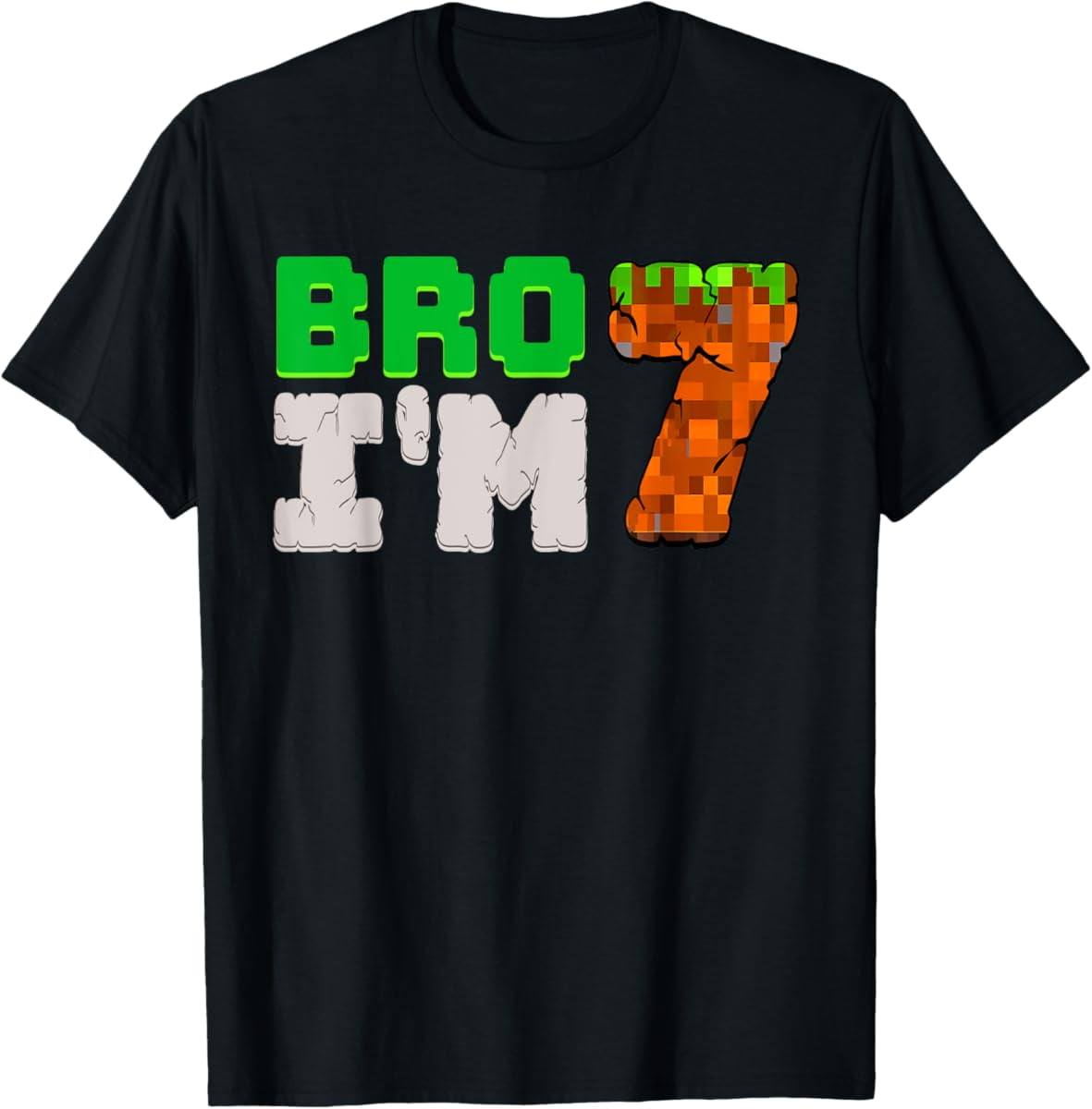 Birthday Boy 7th Birthday I'm 7 Year Old Gamer Pixel Number T-Shirt ...