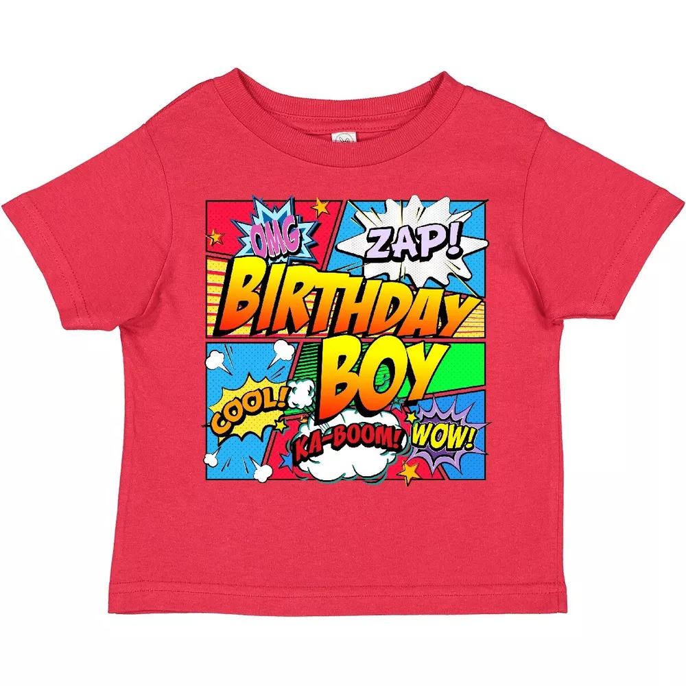 Birthday Boy Comic Book Toddler T-Shirt Superhero Gift Child Kid Baby ...