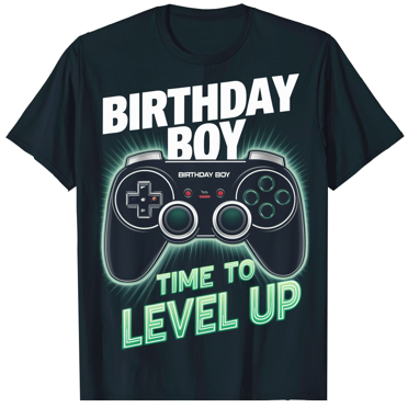 Birthday Boy Short Sleeve T-Shirt Video Gamer Level UP |Sizes S-XL ...