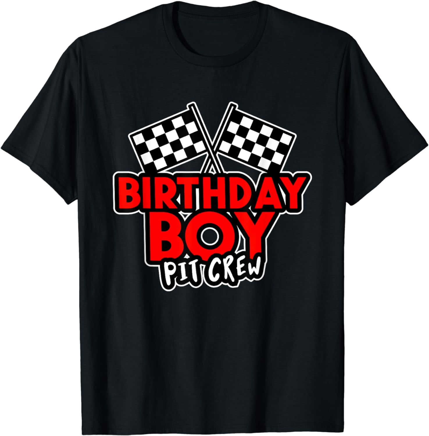 Birthday Boy Pit Crew Funny Hosting Car Race Party Gift Kids T-Shirt ...