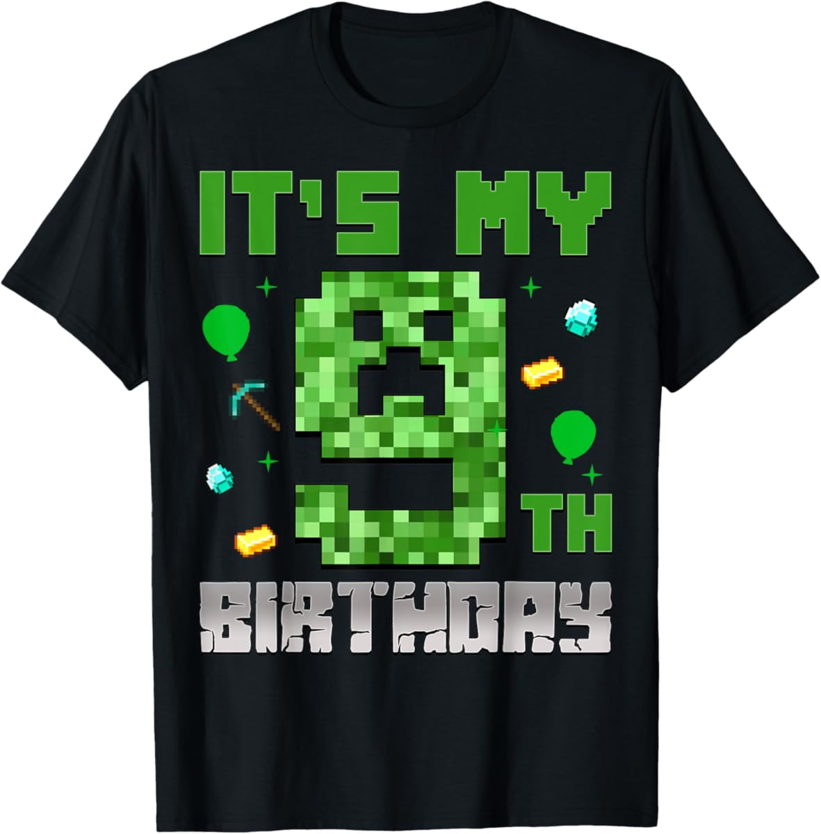 Birthday Boy Shirt It's My 9th Birthday Video Game Pixel T-Shirt ...