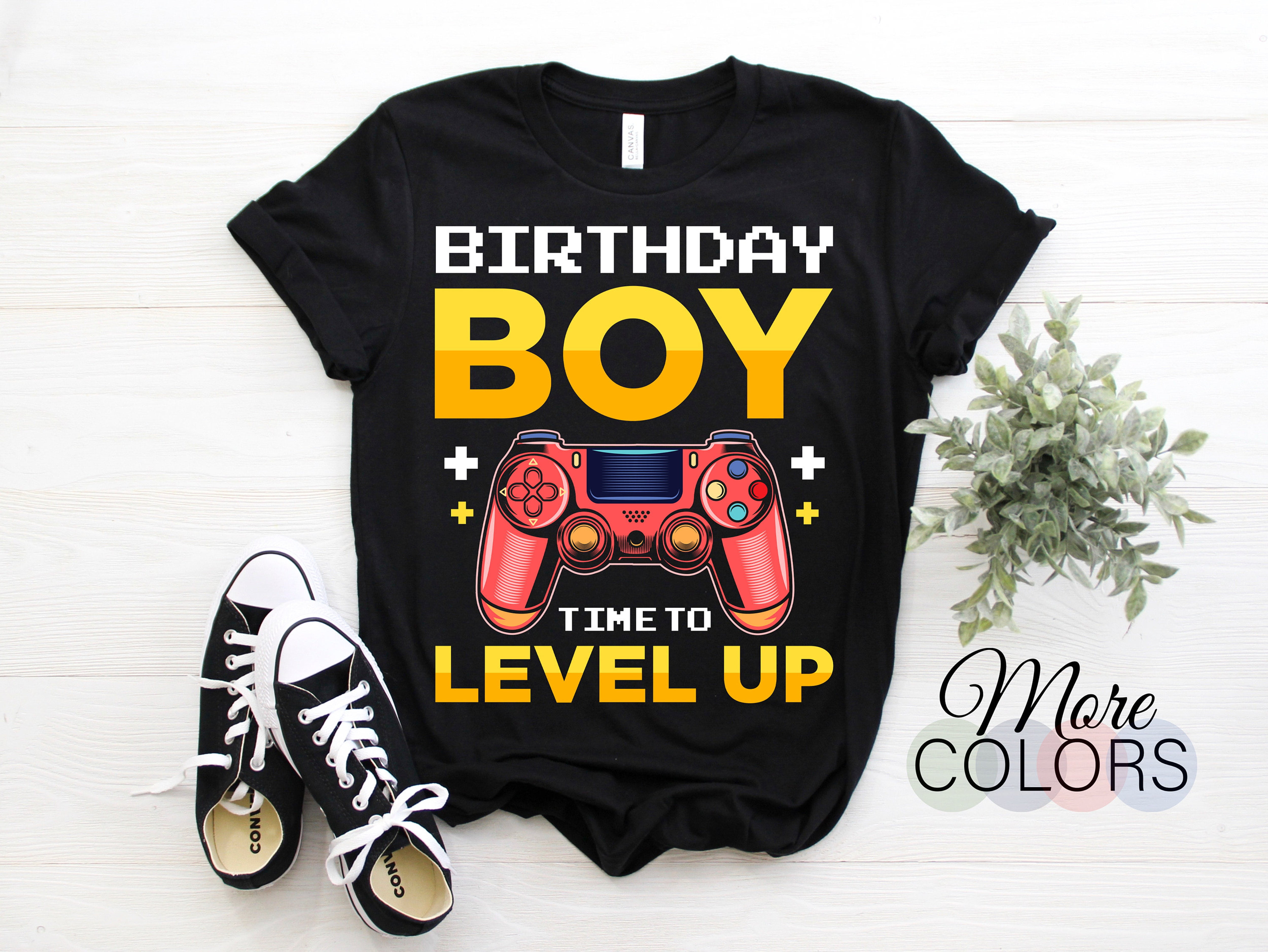 Birthday Boy Time To Level Up Video Game Birthday Gamer Gift T-Shirt ...