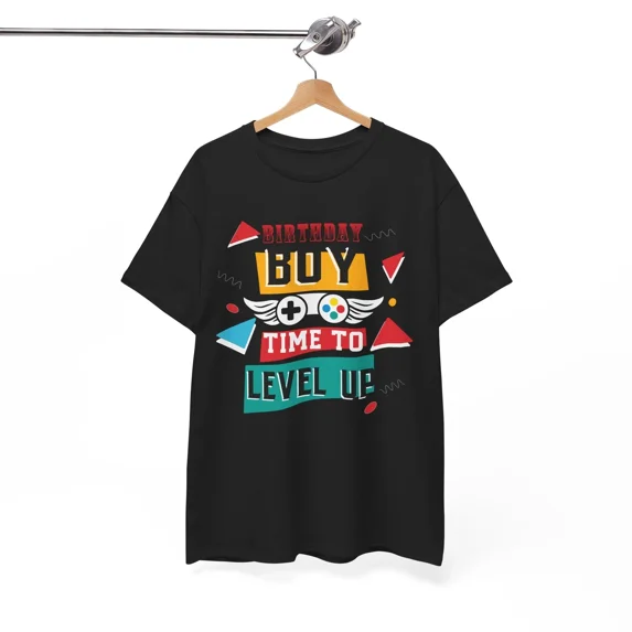 Birthday Boy Time to Level Up Gamer Controller Unisex T-Shirt, S-5XL ...
