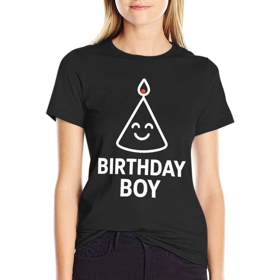 Birthday Boy Women’s Cotton Short Sleeve T-Shirt HD Graphic Print ...