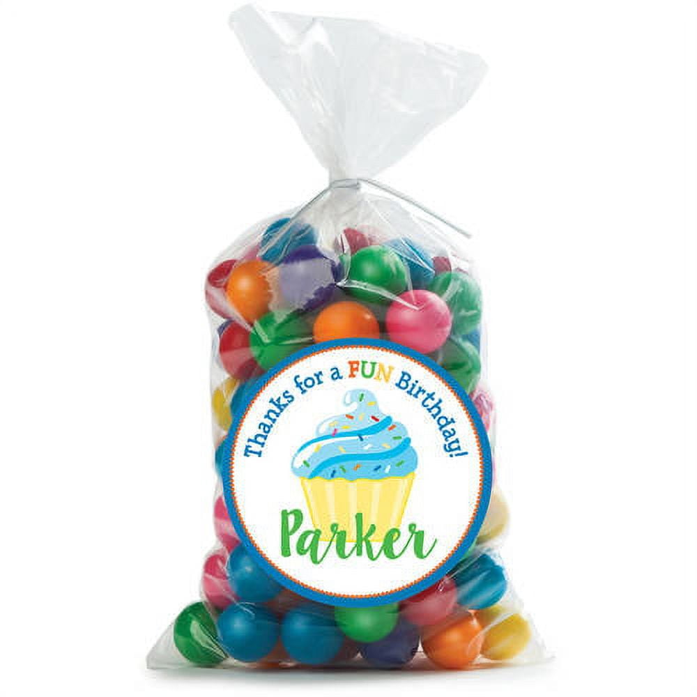 Birthday Boy or Girl Personalized 24-Piece Sticker and Treat Bag Set ...