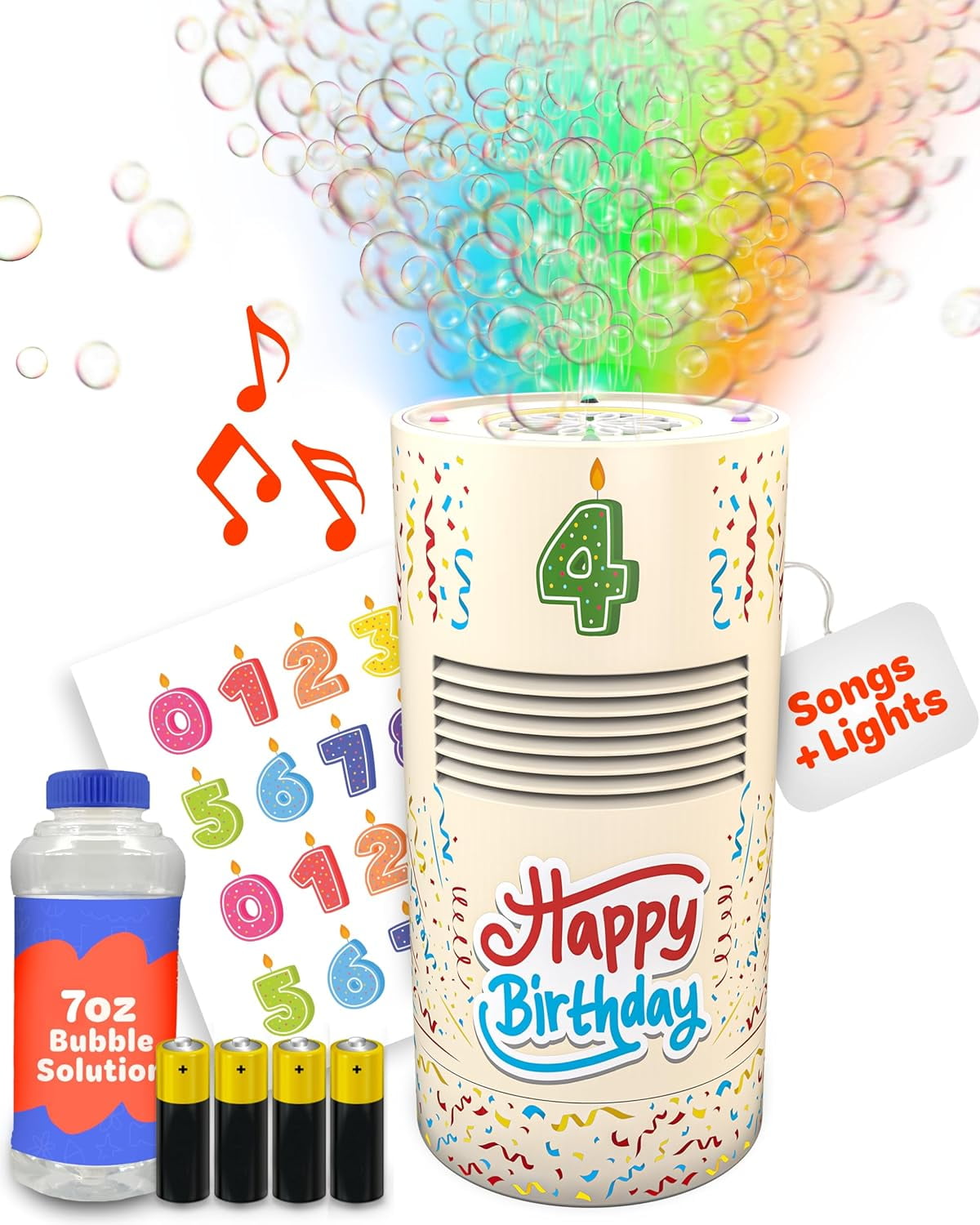 Birthday Bubble Blower Machine for Kids - Customizable with Number ...