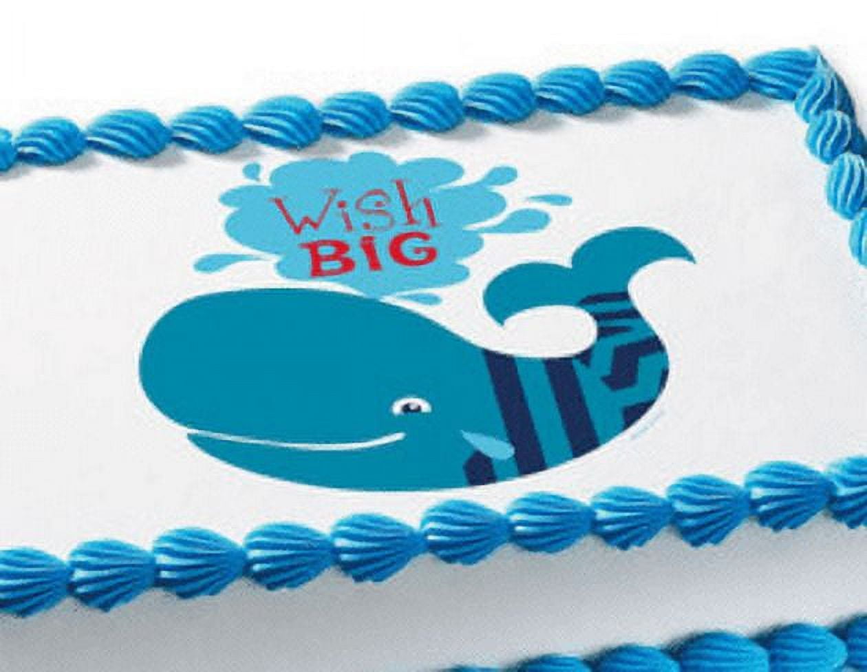 Birthday Buddies-Whale Edible Extra Large 8 x 10 Cake Decoration Topper ...