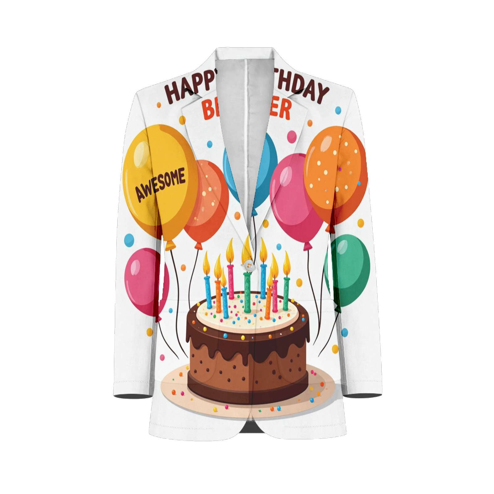 Birthday Cake And Balloons For Brother Mens Suits Shawl Collar Slim Fit ...