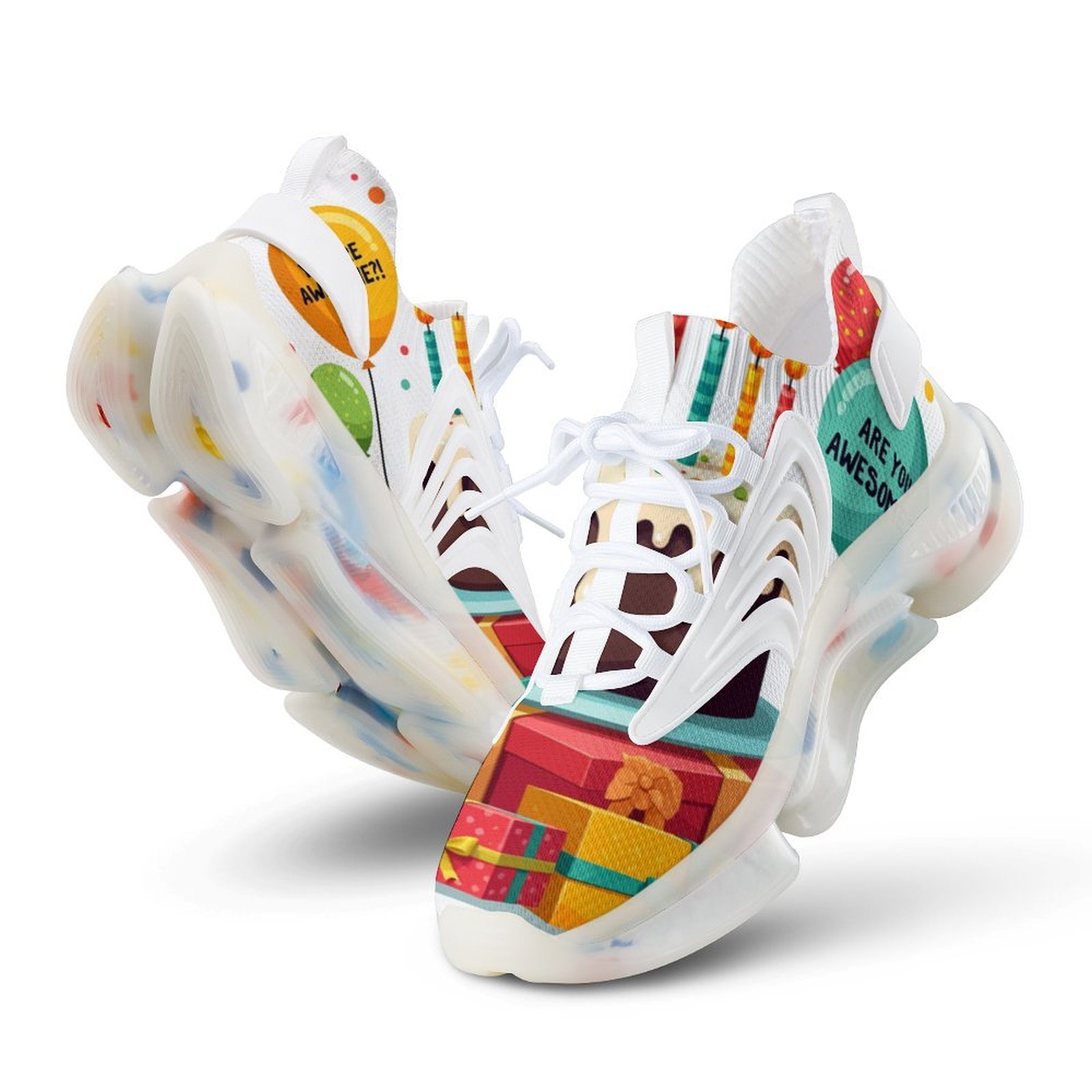 Birthday Cake And Presents Galore Walking Shoes for Men Woman ...