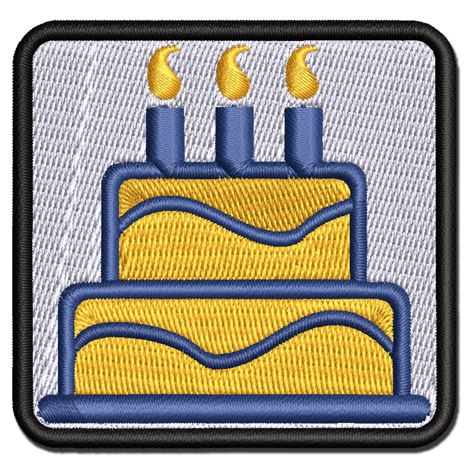 Birthday Cake Applique Multi-Color Embroidered Iron-On Patch - 3 Inch ...