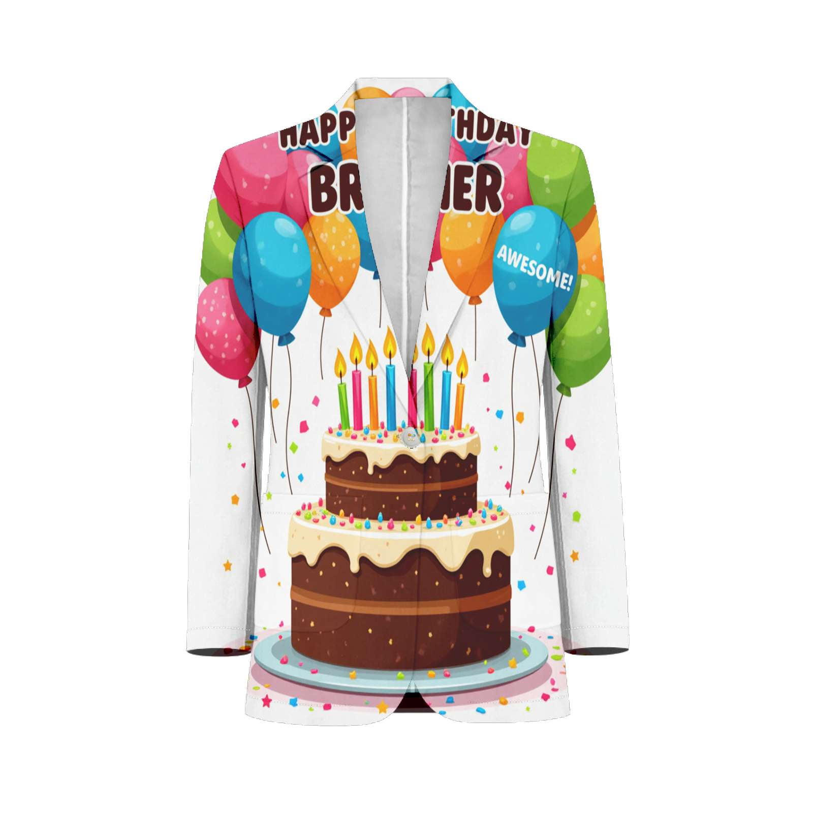 Birthday Cake Balloons And Message Mens Suits Shawl Collar Slim Fit ...