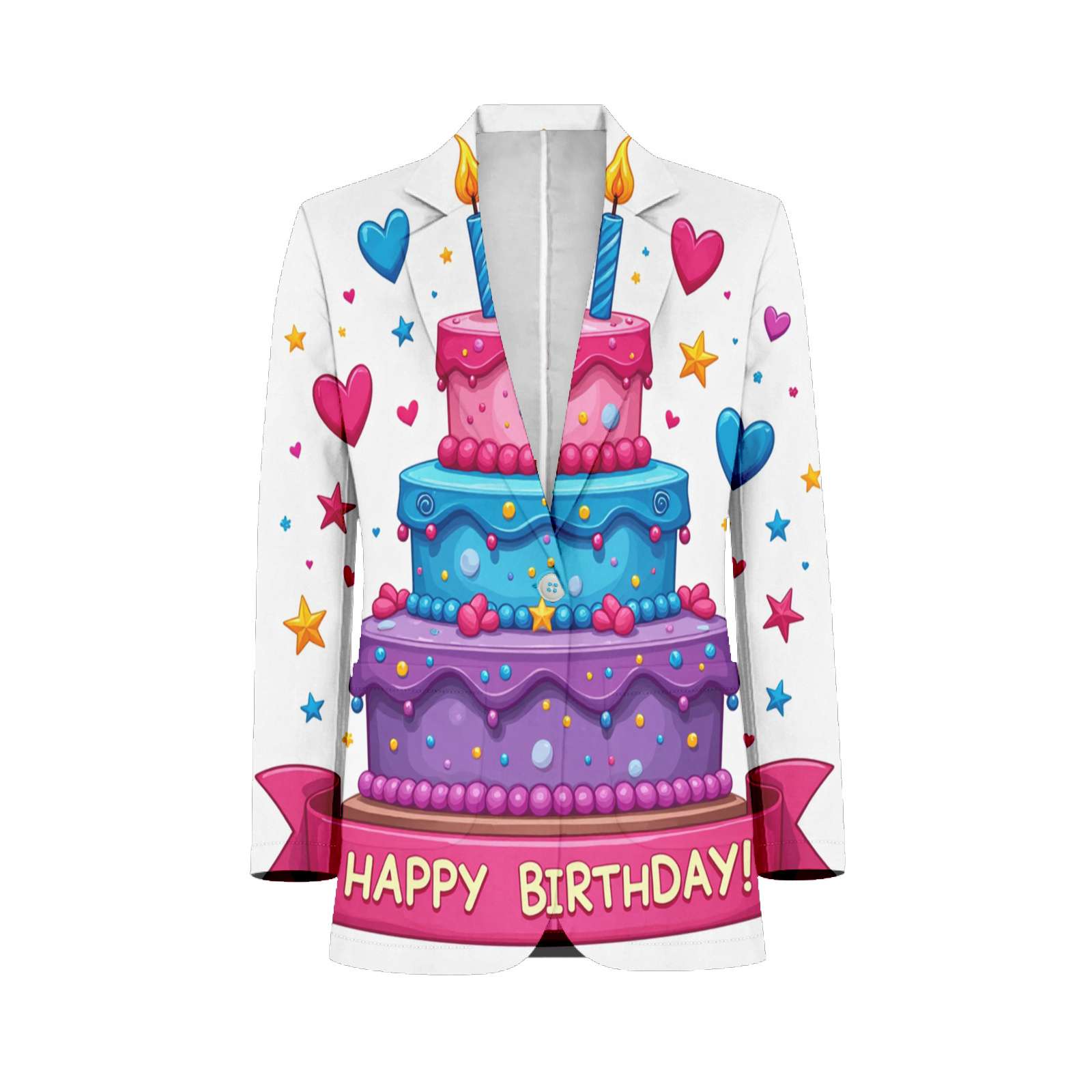 Birthday Cake Bright And Festive Mens Suits Shawl Collar Slim Fit Suit ...