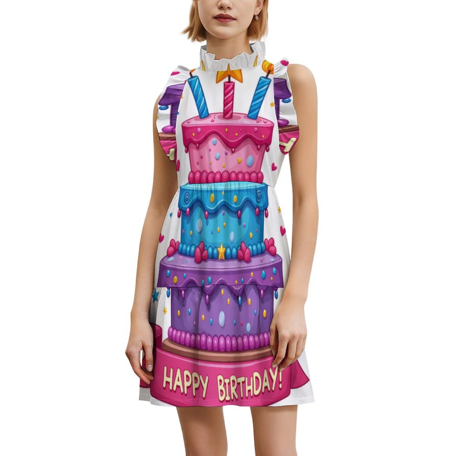Birthday Cake Bright And Festive Women's Fashion Casual Dress Summer ...