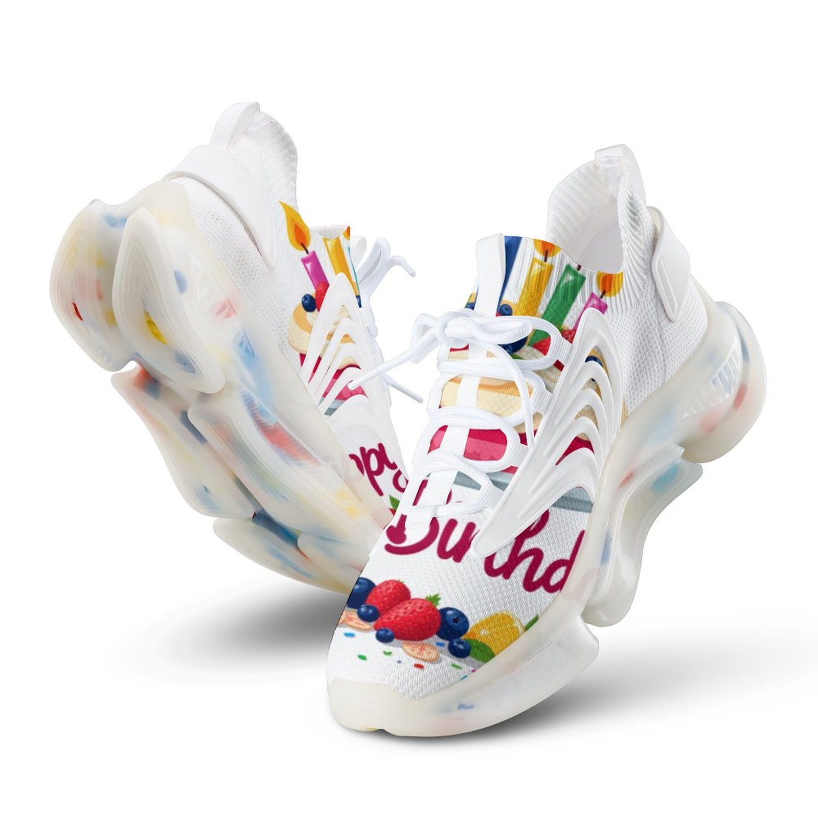 Birthday Cake Candles Berries Celebration Walking Shoes for Men Woman ...